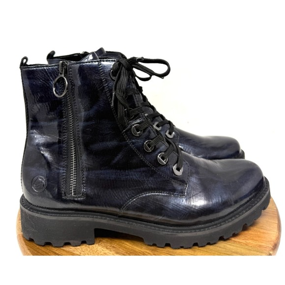 Remonte | Shoes | Remonte Boot Womens Combat Lace Up D867 Blue Black ...